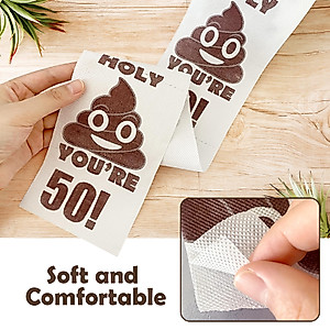 Happy 50th Birthday Gifts, 3-Ply Funny Toilet Paper Roll, Holy Poop You're 50 Printed Toilet Paper Gag Gift, Pranks & Surprises Bathroom Decor for Boys Son and Girls, Cheers to 50 Bday Party Supplies