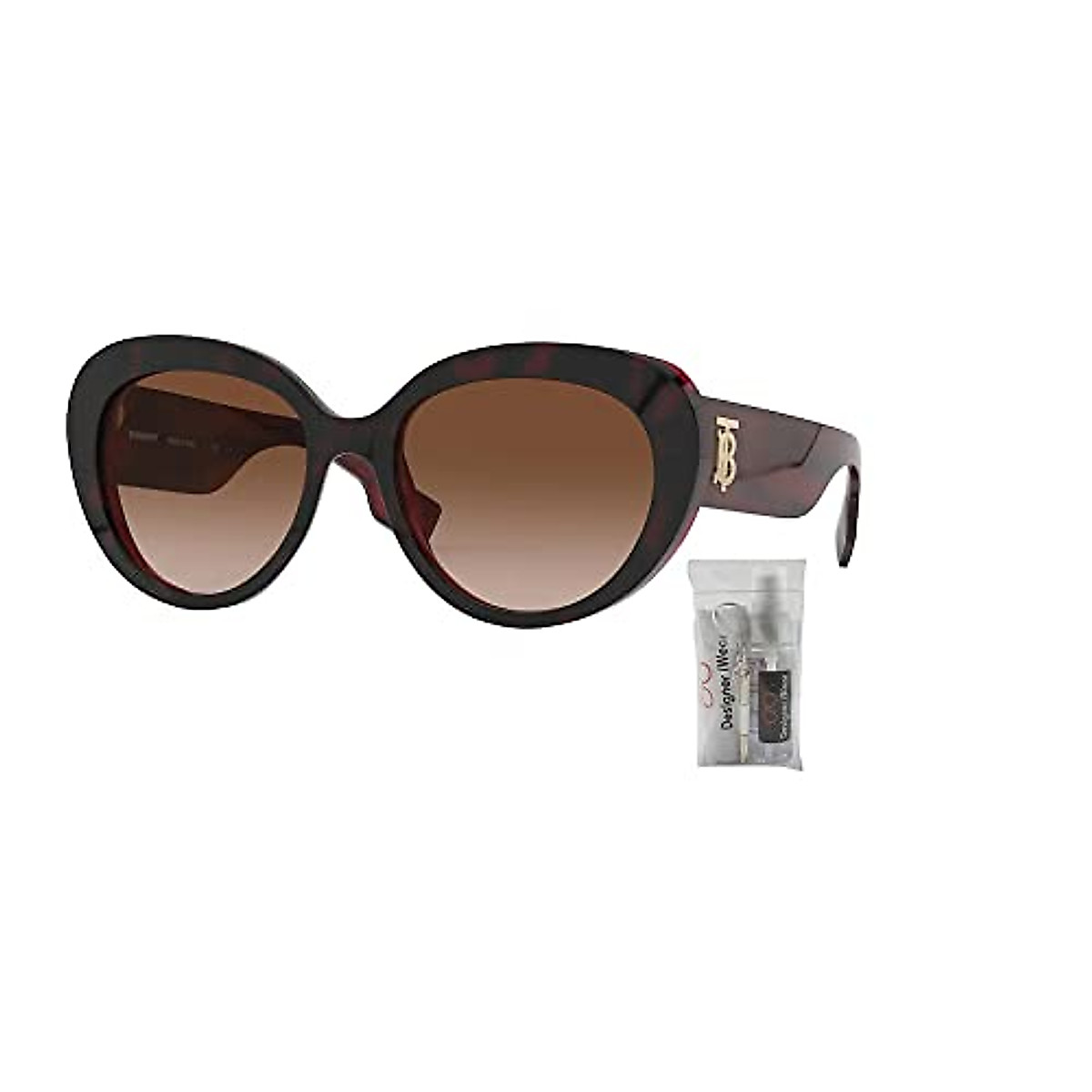 Rose BE4298 390513 54MM Top Havana on Bordeaux/Brown Gradient Cat Eye Sunglasses for Women + BUNDLE With Designer iWear Complimentary Eyewear Kit
