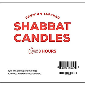Israel Candle Shabbat Candles Shabbos 3 Hr. - 12 Ct.