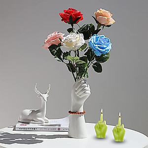 LPUSA 2 Pieces Middle Finger Candles Danish Pastel Room Aesthetic Aromatherapy Natural Soy Wax Decorative Candle for Bedroom Bathroom Wedding(Gold)