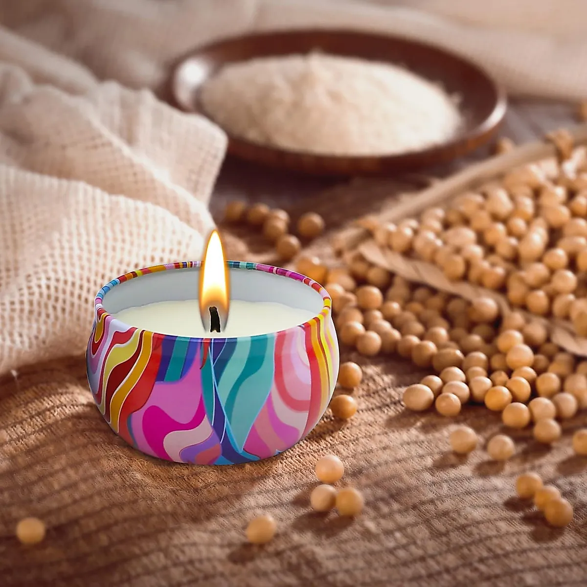 Fafamara 9 Pack Scented Candles Set, Multipack Natural Soy Wax Candles, Small Aromatherapy Candles, Stress Relief Tin Can Candle for Women Girl Birthday, Thanksgiving, Christmas