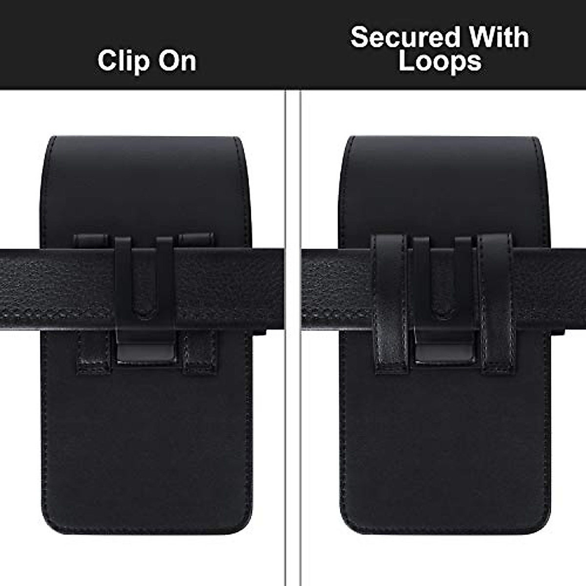 Mopaclle Phone Holster for Samsung Galaxy A12/A52/A53/A71/A73/ A03s A04s/ Note 20 Ultra Note 8 9/ S22 Plus S23+/14 Plus 11 Pro Max, Leather Belt Clip Cell Phone Holster Pouch with ID Card Belt Holder