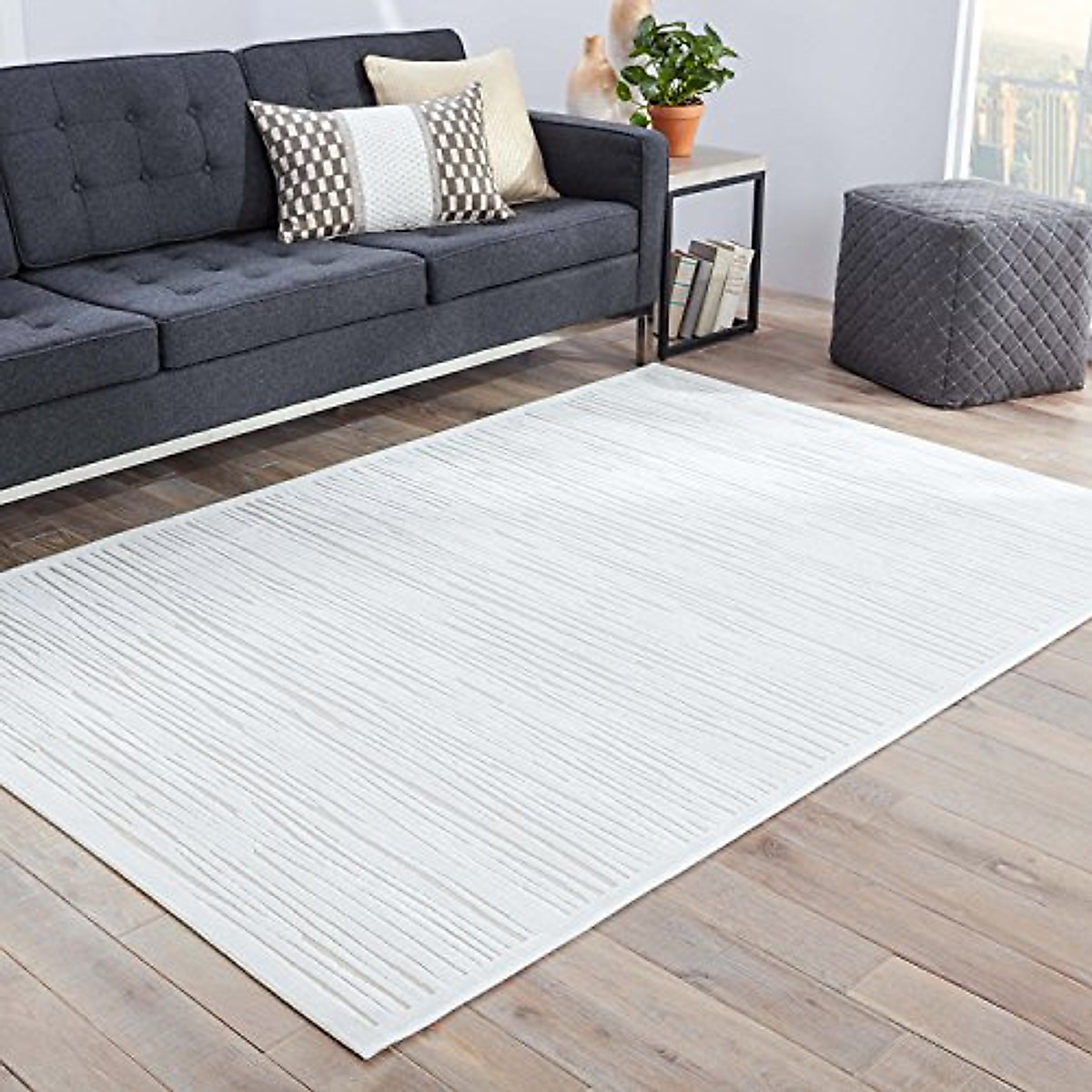 Jaipur Living Soft 8x8 Square Area Rug, Abstract, White/Ivory