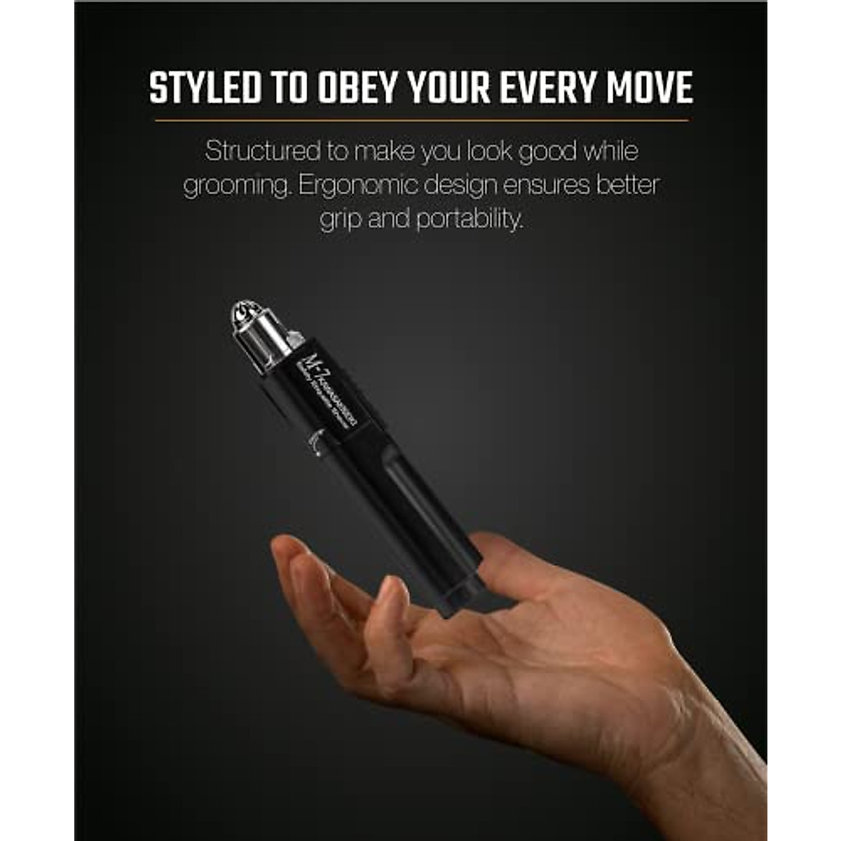 KAWASAKISEIKI M-7 Nose Hair Trimmer – Multifunctional Nose, Ears and Eyebrows Hair Trimmer for Men with Nickel Sterilized Coating and Self-Cleaning Water Resistant Design – Travel Pouch Included