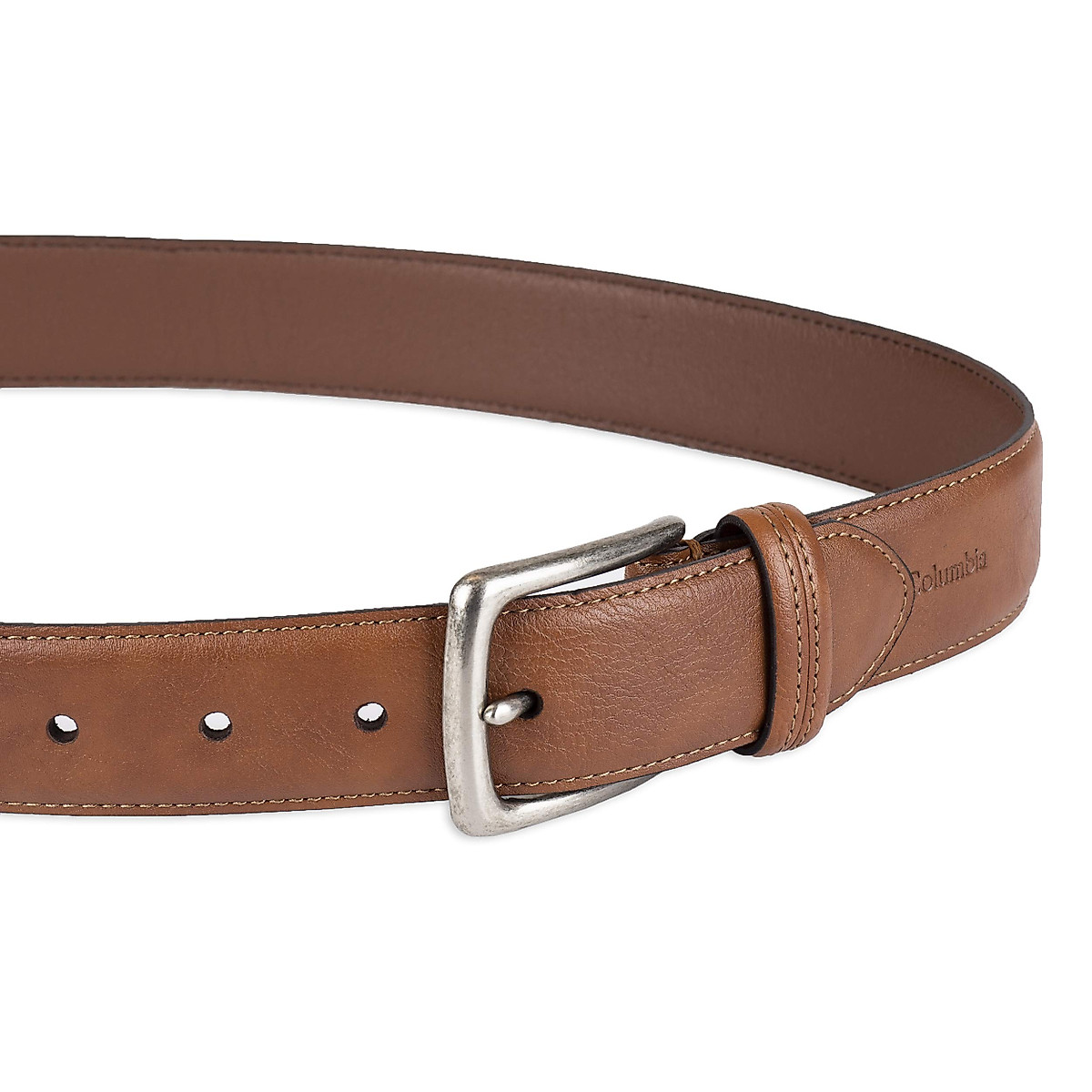 Columbia Men's Trinity Logo Belt-Casual Dress with Single Prong Buckle for Jeans Khakis