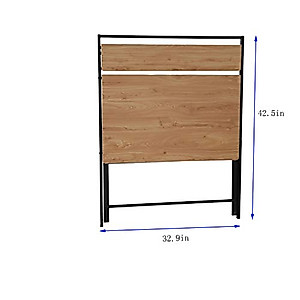 US Stock Folding Study Desk for Small Space Home Office Desk Simple Laptop Writing Table Folding Computer Desk Small Space Saving Portable Corner Desk with Storage Shelf (Khaki)