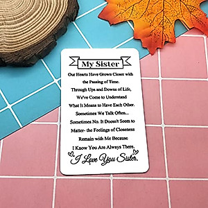 Sister Gifts from Sister Brother Engraved Wallet Cards for Sister Christmas Thanksgiving Birthday Gifts for Sisters Graduation Gift for Her Sister Wallet Card Sister Valentines Wedding Gifts
