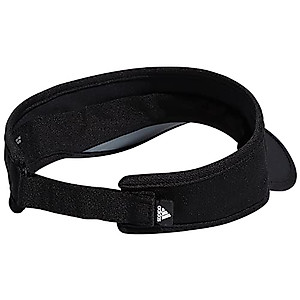 adidas Men's Superlite Adjustable Fit Sport Performance Visor, Black/Silver, One Size