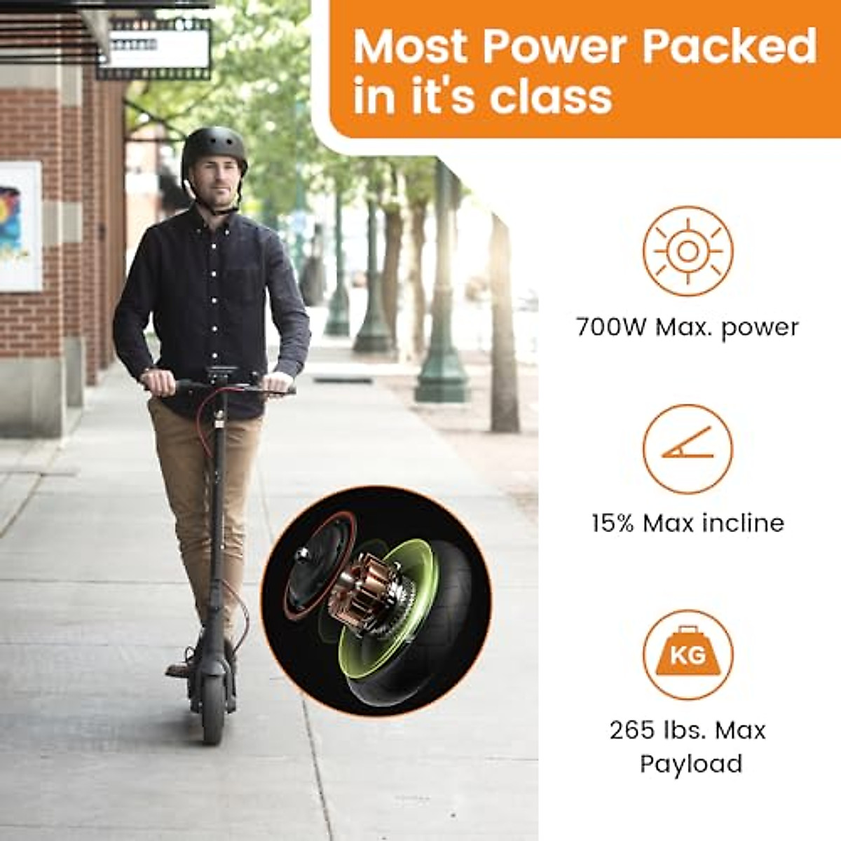 NAVEE Electric Scooter V40, 20 MPH Speed &25 Miles Range, 10" Pneumatic Tires, 700W Max Power, E-ABS and Rear Disk Brake, IP55 Waterproof, Foldable Electric Scooter for Adults, Teenager