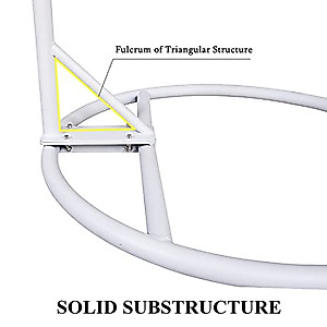 Round Base Heavy Duty Hanging Stand - Powder Coated Hammock Stand for Hammock Chair, Indoor and Outdoor (White)