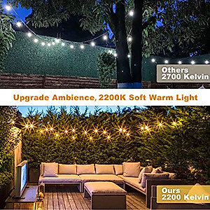 Achin Outdoor String Lights 150 Feet LED Waterproof Patio Lights with 50 Shatterproof Dimmable Warm Edison Bulbs String Lights for Outdoor Gazebo Bistro Wedding Birthday Party Lights, Connectable