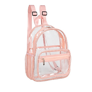 SEIMMIE Clear Mini Backpack Stadium Dedicated,Waterproof Transparent PVC Backpack,Suitable for Work, Travel, and Sports,Age：over 3 years old(pink)