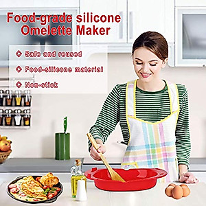 JISON21 Silicone Omelette Maker Oven Non Stick Microwave Egg Cooker to Make Egg Roll Egg Pancake Molds Quick Egg Maker for Egg Mcmuffins