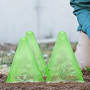 Pack 30 Garden Cloches for Plants,Reusable Plant Bell Cover,Protects Plants from Birds, Frost,Snails Etc,7.7" D x 8.7" H, Green