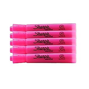 Sharpie Accent Tank-Style Highlighters, 5 Colored Highlighters, Chisel Tip (Fluorescent Pink, 5-Pack)