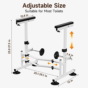 WAYES Toilet Safety Rails - Toilet Arms for Elderly and Disabled, Fit for Most Toilet, Up to 350 Lbs, Adjustable Height & Width