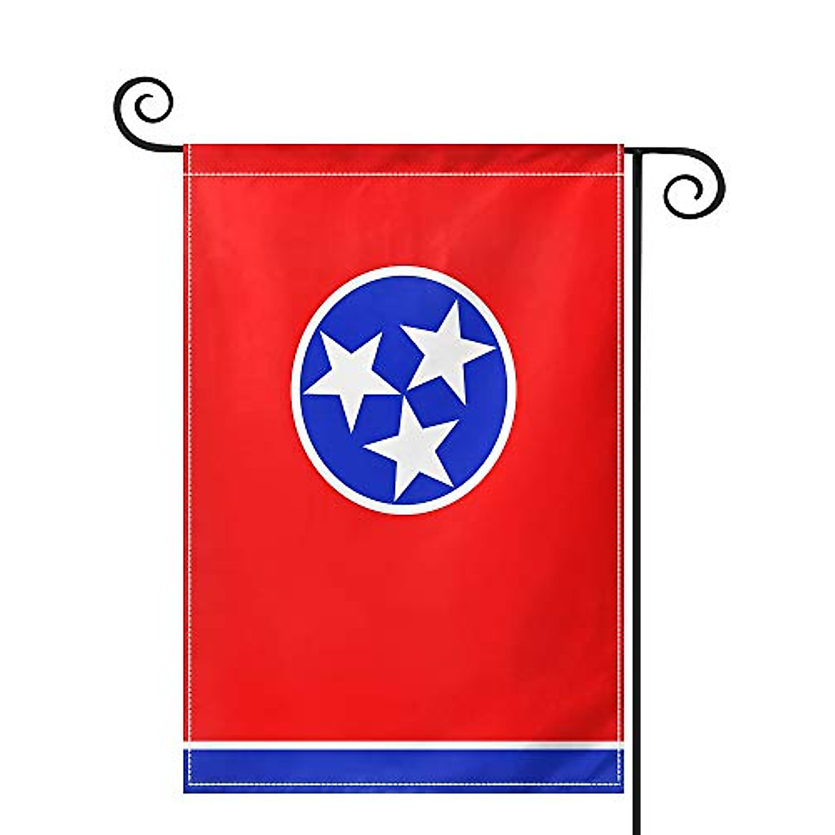 Tennessee State Flag, Double Sided Seasonal Garden Flag for Outside, Double Stitched Patio Decorative Yard Lawn Banner for All Seasons, 18"x12", Red Blue