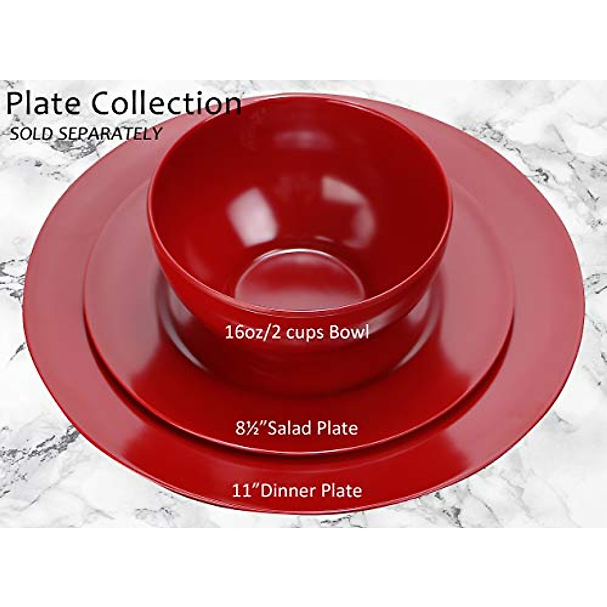 Calypso Basics by Reston Lloyd Melamine Dinner Plate, Set of 6, Red