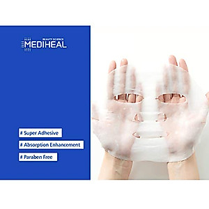 Mediheal I.P.I Lightmax Ampoule Mask EX. Pack of 10 - Cotton Facial Sheets with Vitamin C and Niacinamide, for Dark Spot Removal, Skin Clearing, and Freckles Care