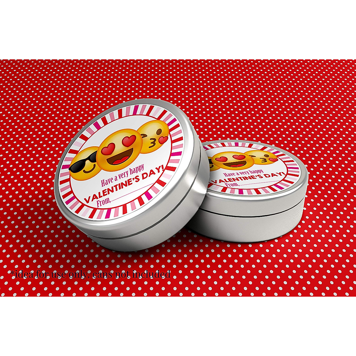 Emoji Heart Valentine Party Favor Sticker Labels, 40 2" Party Circle Stickers by AmandaCreation, Great for Classroom Valentines, Envelope Seals, Gifts & Treats