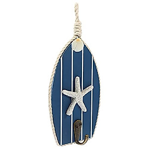 STOBOK Wall Hanging Decor Nautical Wall Hook Hanger Wood Boat Shape Storage Hook Decorative Hand Towel Rack Heavy Duty Key Holder for Coastal Bathroom Bedroom Kitchen Blue Hanger Hooks