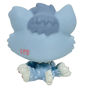 NOVIIML Old LPS Toy Blue White Husky Dog Puppy Mini Pet Shop Cute Animal Action Figures Bobble Head Toy Gift for Kids Boy Girl