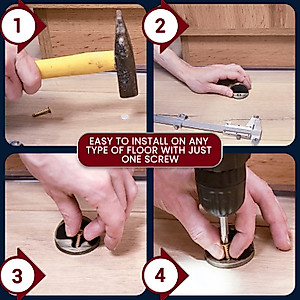 Premium Stainless Steel 304 & Rubber Floor Mounted Hemisphere Door Stopper by NYCO Architectural Hardware- Heavy Duty Door Bumper for Wall Protection- Modern Universal Door Slam Stopper-1.7”x 0.9”