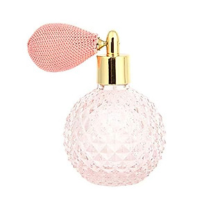 Topxome 1pcs 100ml Vintage Perfume Bottle Short Spray Atomizer Refillable Empty Glass (Pink)