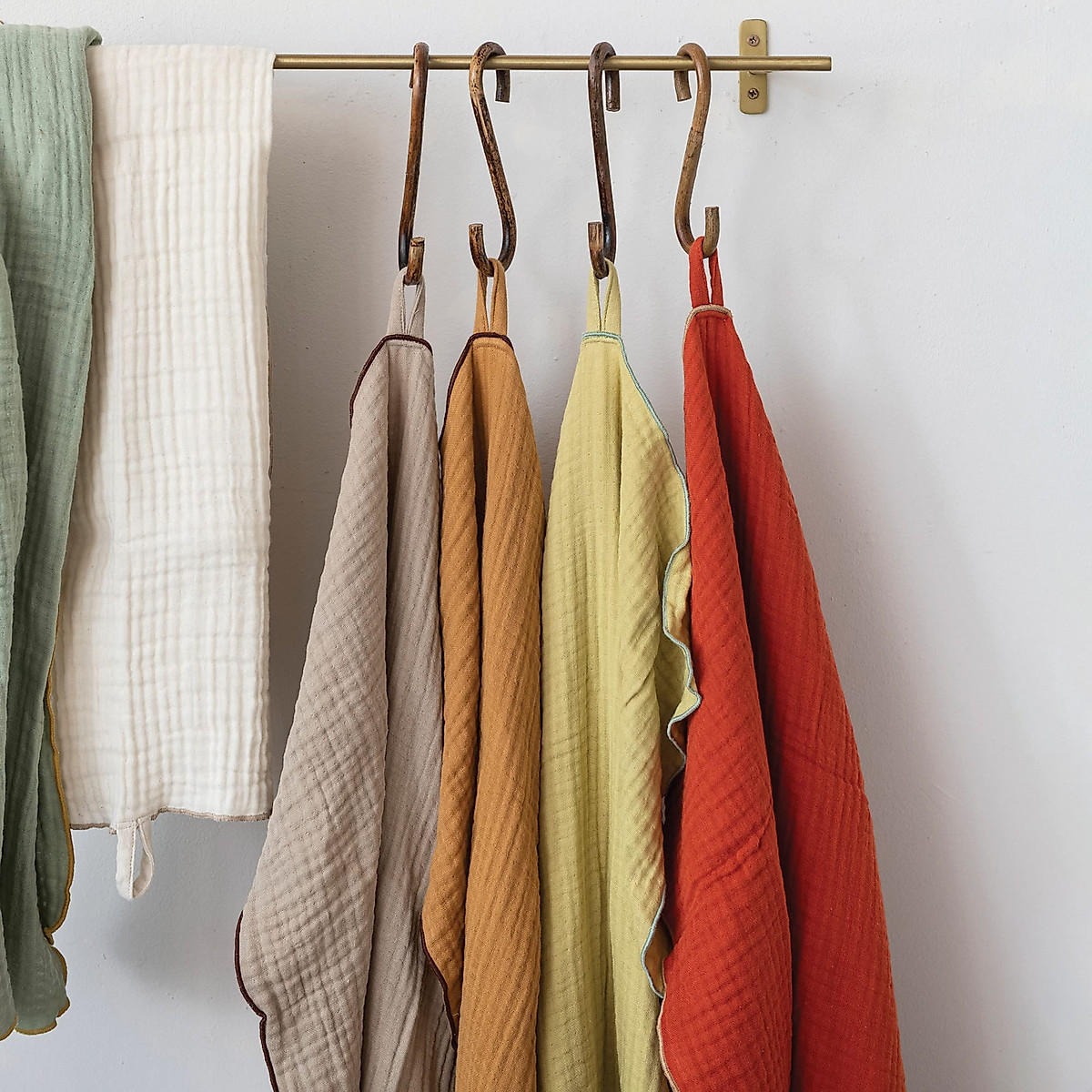 Creative Co-Op Woven Cotton Double Cloth Tea Towels, Set of 6 Colors