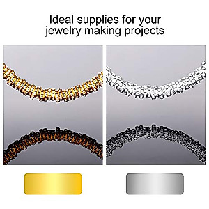 800 Pieces Round Rondelle Spacer Beads Crystal Rhinestone Loose Bead Rondelle Charm Beads 6 mm 8 mm 10 mm for Necklaces Bracelets Jewelry Making (Silver)