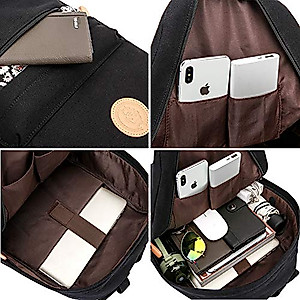 mygreen Casual Style Canvas Backpack/School Bag/Travel Daypack Black