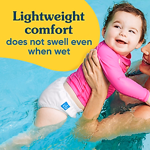 Charlie Banana Reusable Swim Diaper, Washable, Adjustable Drawstring for Baby Girls Boys, Soft and Snug Waterproof Fit to Prevent Leaks - Seally, Size S (12-20 lbs.)