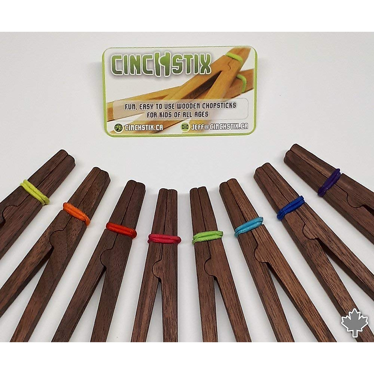 Kids Chopsticks, training, learning, helper, CinchStix Black Walnut - Fun, Easy Chopsticks, 2pair