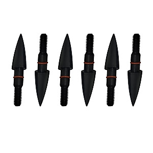 100/125/150/200 Grains Archery Field Points Practice Field Tips, Archery Target Practice Hunting Arrow Tip for Recurve, Compound Bow Crossbow, Steel Screw in Broadheads 12 PCS (5/16″-100grains)