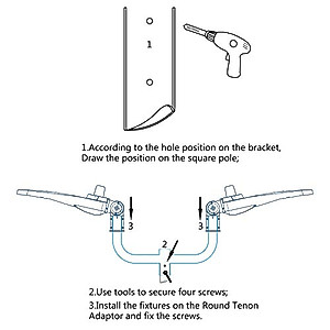 NEW SOONLED Bullhorn Bracket for 2 Lights In 2 3/8 Inch Slip Fitter For LED Street Light And Parking Lot Light