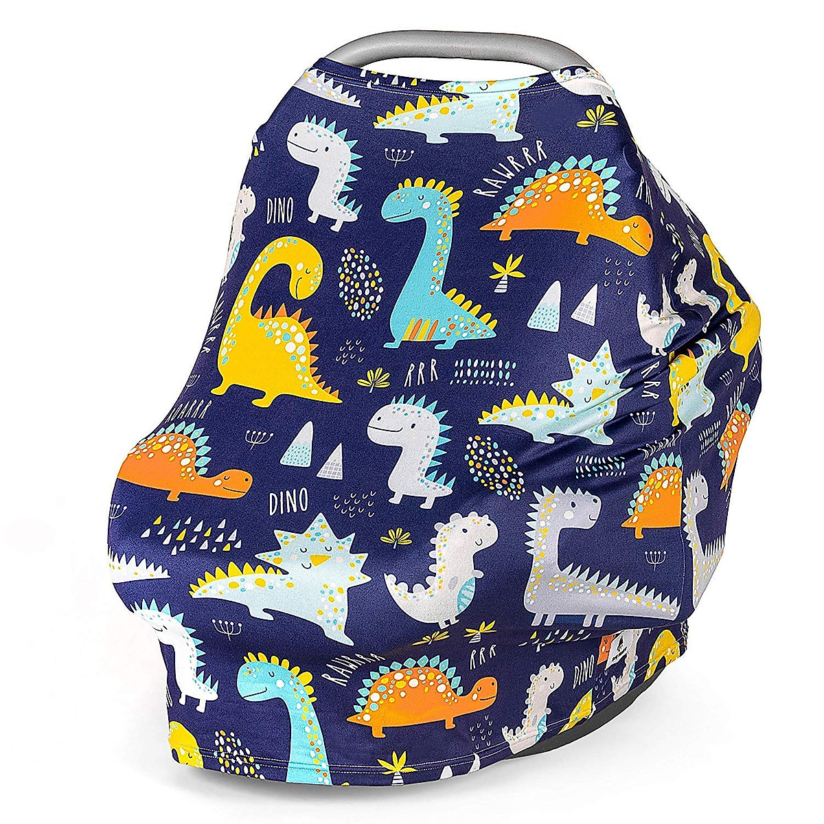 Multi Use Nursing Breastfeeding Cover Scarf - Car Seat Canopy - Shopping Cart - High Chair - Stroller and Carseat Covers for Boys and Girls-Infinity Stretchy Shawl - Baby Shower-Dinosaurs