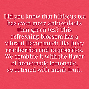 The Republic of Tea – Keto-Friendly Sweet Iced Hibiscus Lemonade Herbal Tea, 8 Large Quart-Sized Iced Tea Pouches, Naturally Caffeine-Free