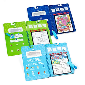 Melissa & Doug Blue’s Clues & You! Water Wow! 3-Pack – Alphabet, Counting, Shapes Water Reveal Travel Activity Pads
