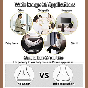 RUNLAIKEJI Office Chair Cushion,Non Slip seat Cushion with tie Straps,Semi-Enclosed one seat Cushion,Thickened and Soft Chair Cushion,Suitable for Dining Chairs,Office Chairs,Gaming Chairs,Armchair