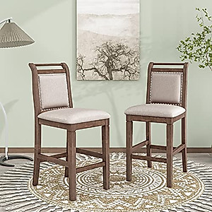 RUNNA 3-Piece Wood Kitchen Table Set, Drop Leaf Table Set with 2 X-Back Chairs for Small Places