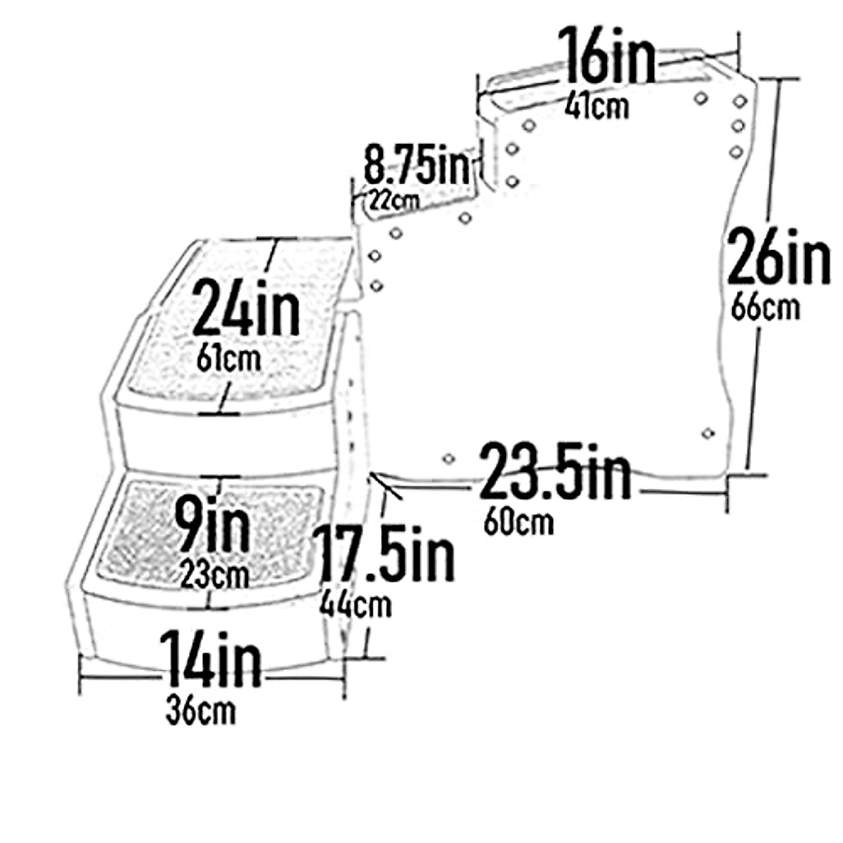 Pet Gear Easy Step Bed Stair for Cats/Dogs, Adjusts to Either Side of Bed, Removable Washable Carpet Treads, Storage Compartment, for Pets Up to 75lbs