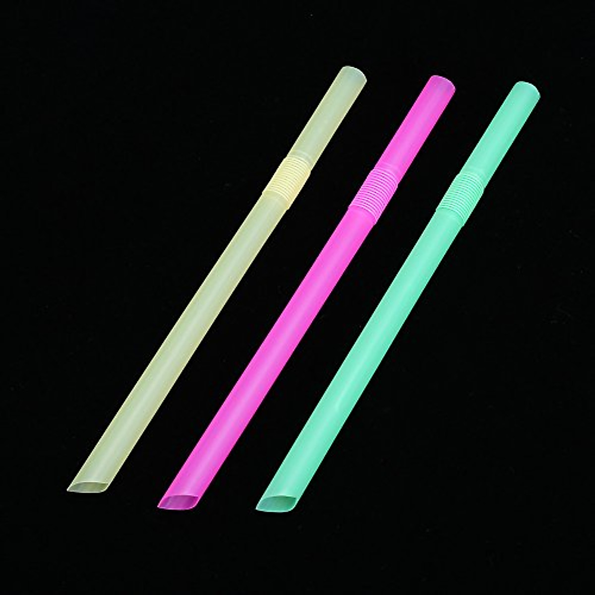 Jumbo Flexible Smoothie Plastic Straws, 100 Pcs Assorted Colors Large Bendable Disposable Milkshake Straws, Wide Bendy Boba Drinking Straws (0.47" Diameter and 8.26" long)