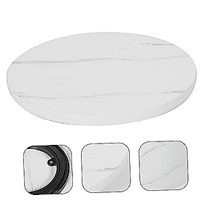 Yardwe Table Turntable Spices Turntable Round Kitchen Organizer Turntable Organizer grazing Tray Susan Cupboard Susan Organizer Seasoning Pot Rack Wood Planks Dining Table to Rotate White