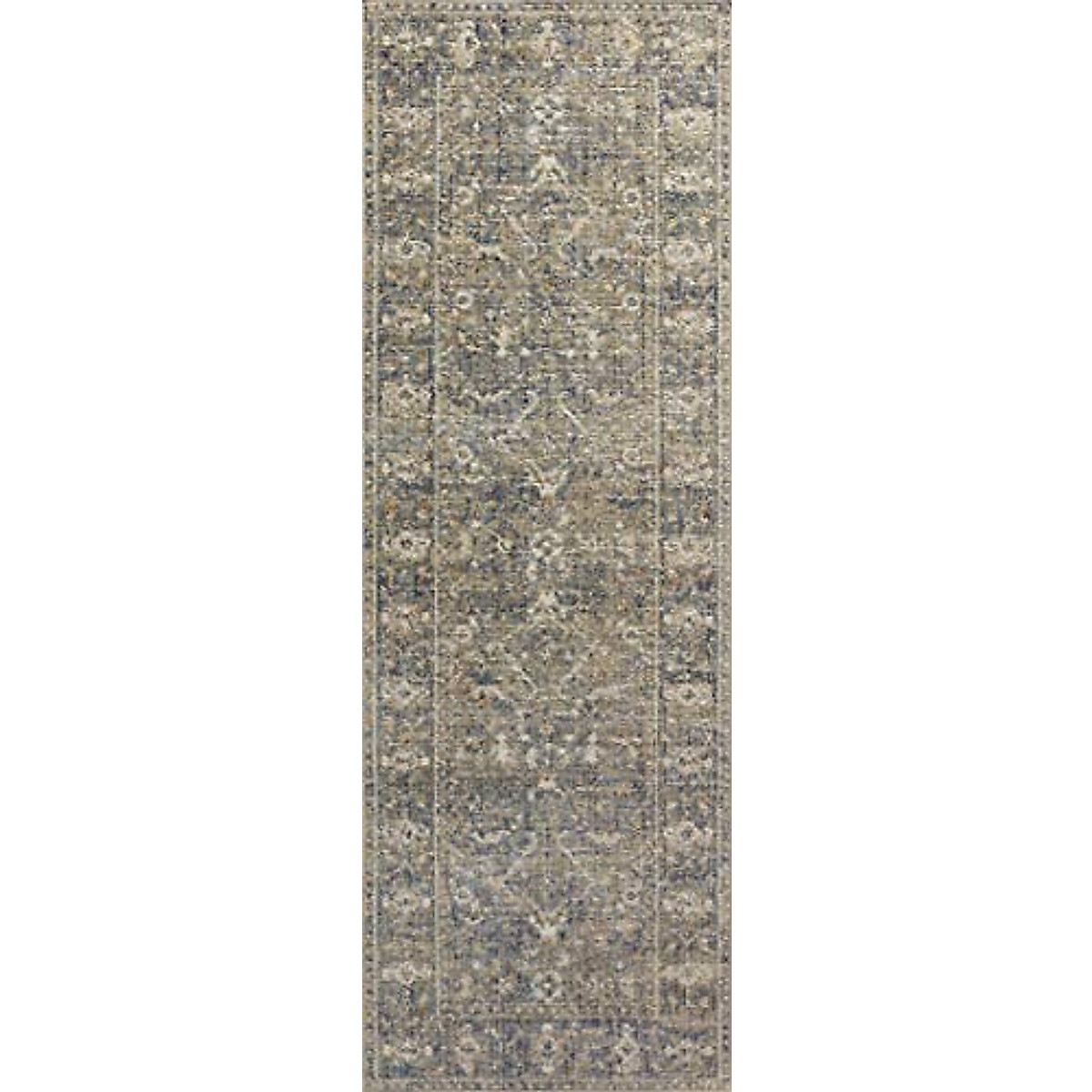 Loloi Chris Loves Julia Rosemarie 7'-10" x 10' Area Rug in Sand/Lagoon - Classic No-Shed Area Rug, Soft Living Room Rug, Antique Inspired Modern Rug for Living Area, Bedroom, Dining Room