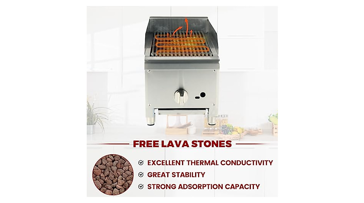 Hipopller 12" Commercial Charbroilers - Heavy Duty Grill