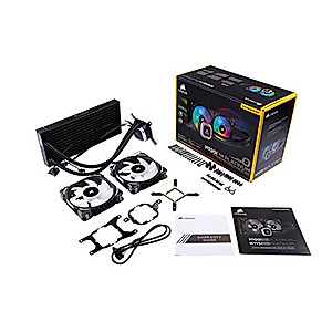 Corsair H100i RGB PLATINUM AIO Liquid CPU Cooler,240mm,Dual ML120 PRO RGB PWM Fans,Intel 115x/2066,AMD AM4/TR4