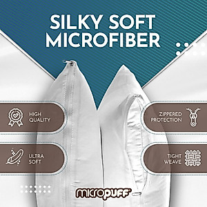 Micropuff Body Size (20 X 55) Pillow Protectors with Zipper - 2 Pack - Soft and Breatheable Hypoallergenic Pillow Cover. Pillowcase Protects Against Stains, Spills, and Perspiration.