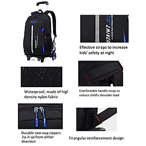 Boys Rolling Backpack Kids Trolley School Bag with Wheels Wheeled Luggage Bookbag