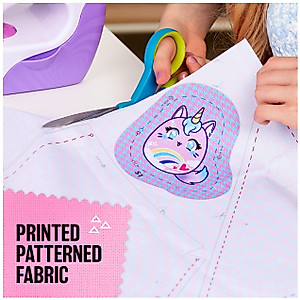 Cool Maker, Stitch ‘N Style Fashion Studio, Pre-Threaded Sewing Machine Toy with Fabric and Water Transfer Prints, Arts & Crafts Kids Toys for Girls