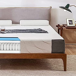 Opoiar King Mattress, 10 Inch Memory Foam Hybrid Spring Mattress in a Box King Size, Medium Firm Cooling Gel Infused Innerspring Mattress Made in USA,Pressure Relieving, Breathable Cover,CertiPUR-US
